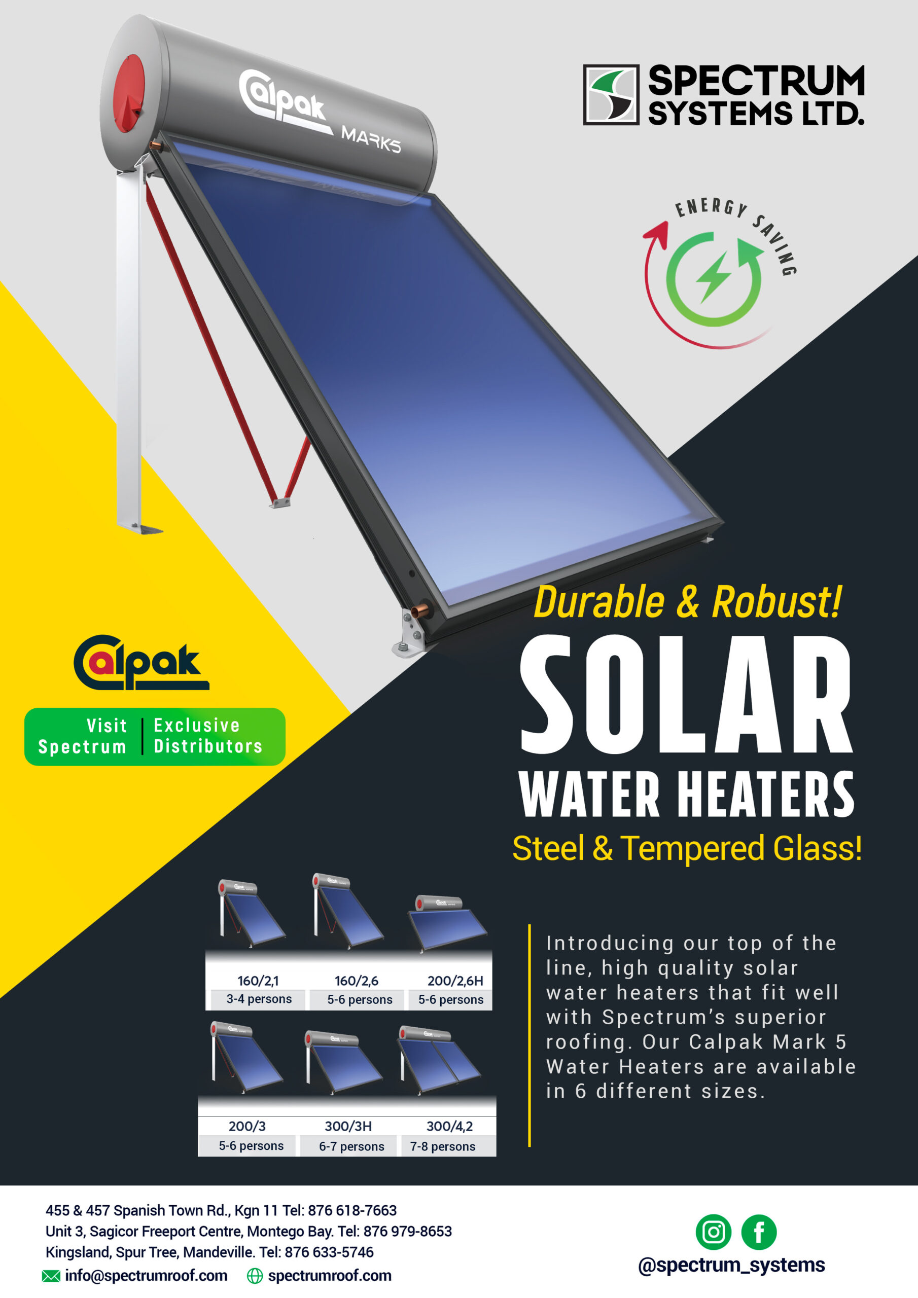 CalPak Solar Water Heaters - Spectrum Roof
